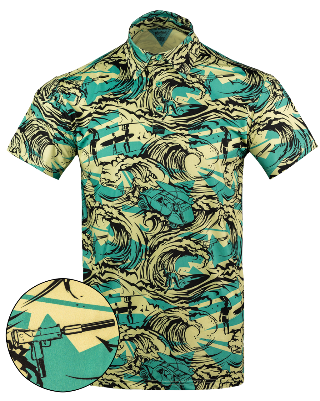 Retro - Men's Polo Shirt - Big Wave
