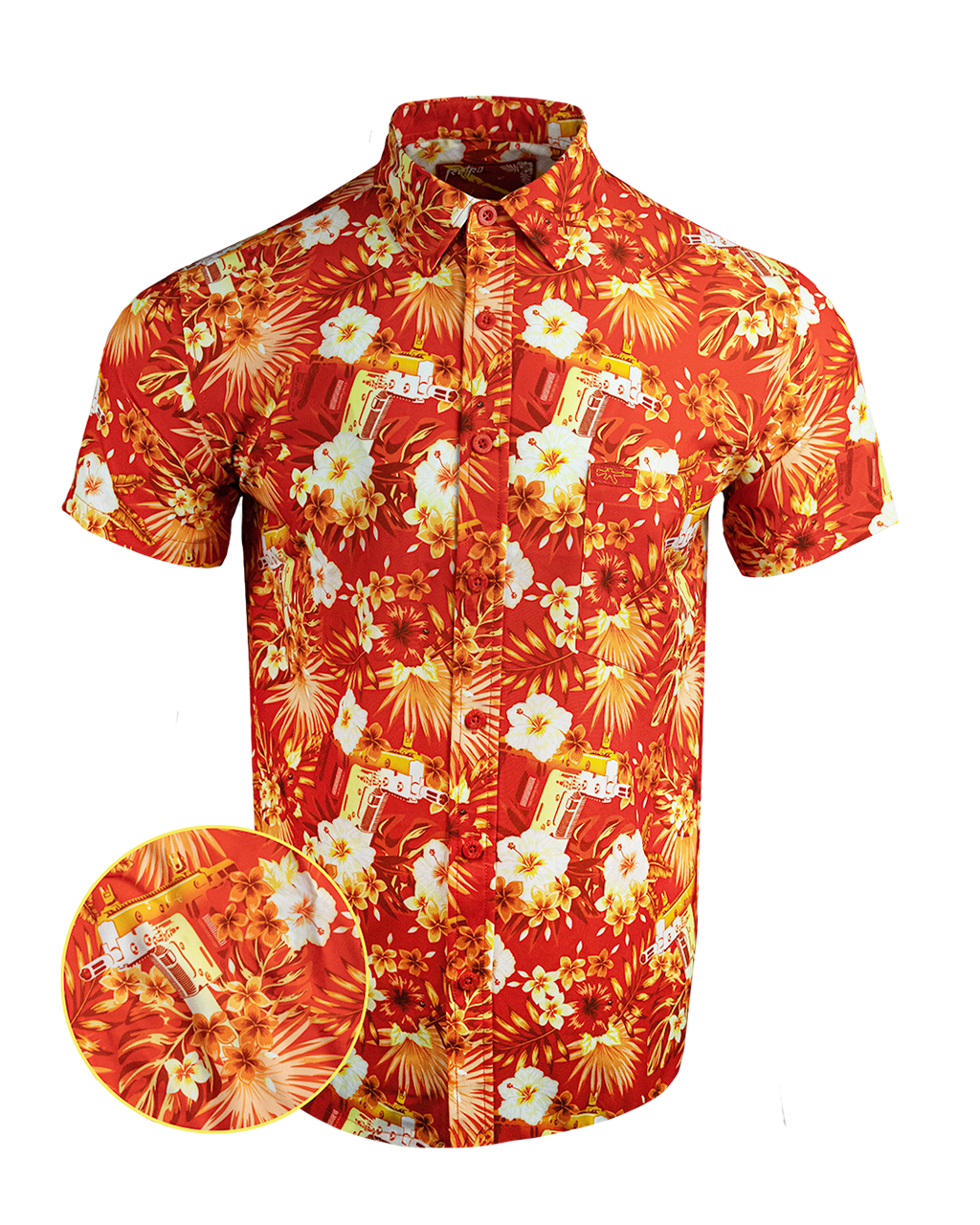 Retro - Men's Button Down - Bliss Vector Red