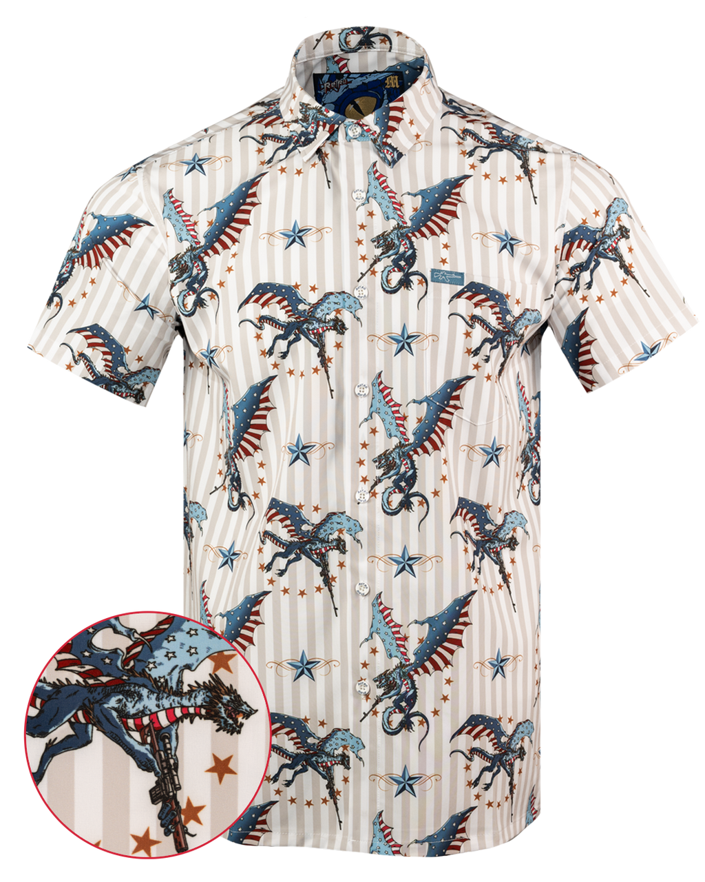 Retro - Men's Button Down - Dragons and Dragunov