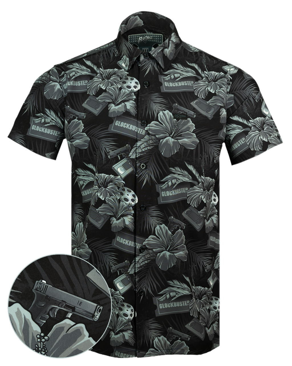 Retro - Men's Button Down - Glockbuster (black)