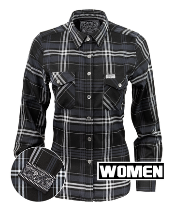 Retro Rifle - Women's Flannel - Old Silence (Black/White) Flannel