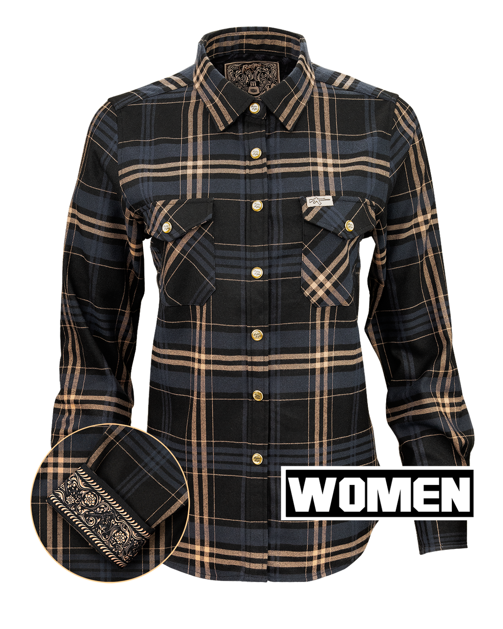 Retro - Women's Flannel - Old Silence (Gold) Flannel