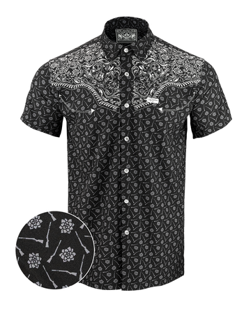 Retro Rifle - Men's Button Down - Old Silence (Pearl Snaps)