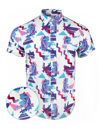 Retro Rifle - Men's Button Down - Prehistoric