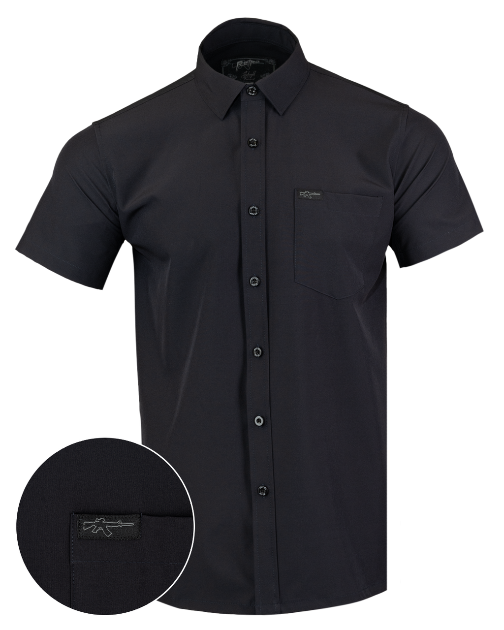 Retro - Men's Button Down - Solid (Black)