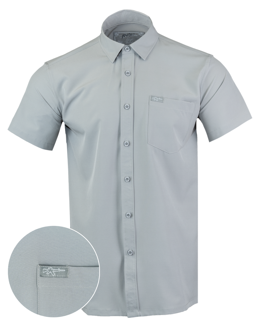 Retro - Men's Button Down - Solid (Gray)