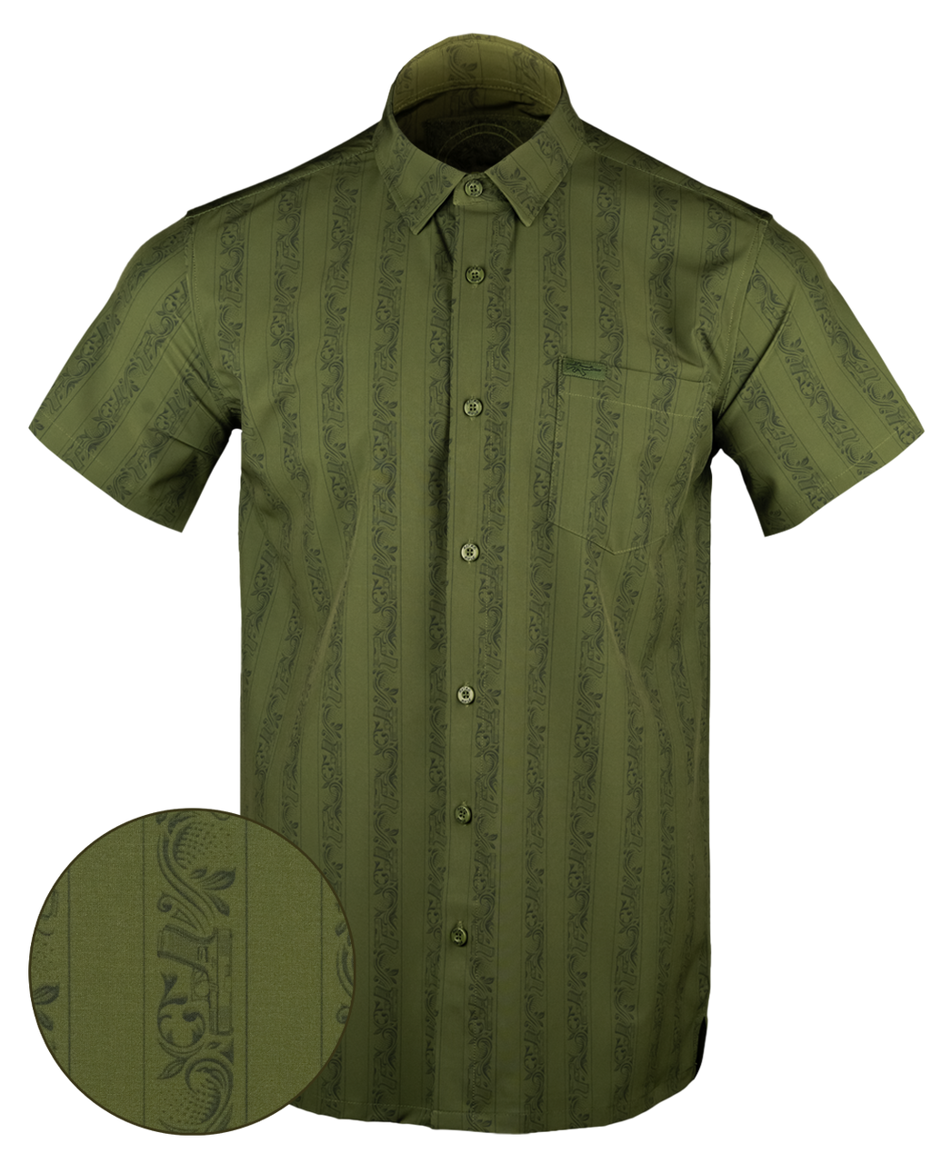 Retro - Men's Button Down - Subtle Series (OD Green)