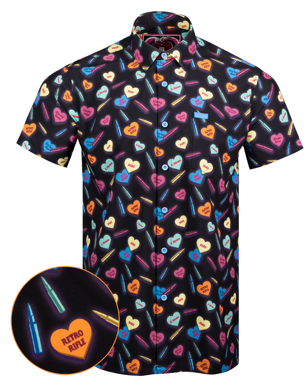 Retro - Men's Button Down - Heart Shot