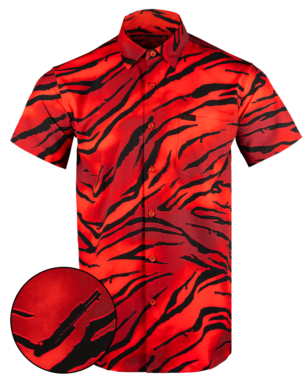 Retro - Men's Button Down - Tiger Red