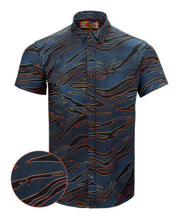 Retro Rifle - Men's Button Down - Tiger (Black)