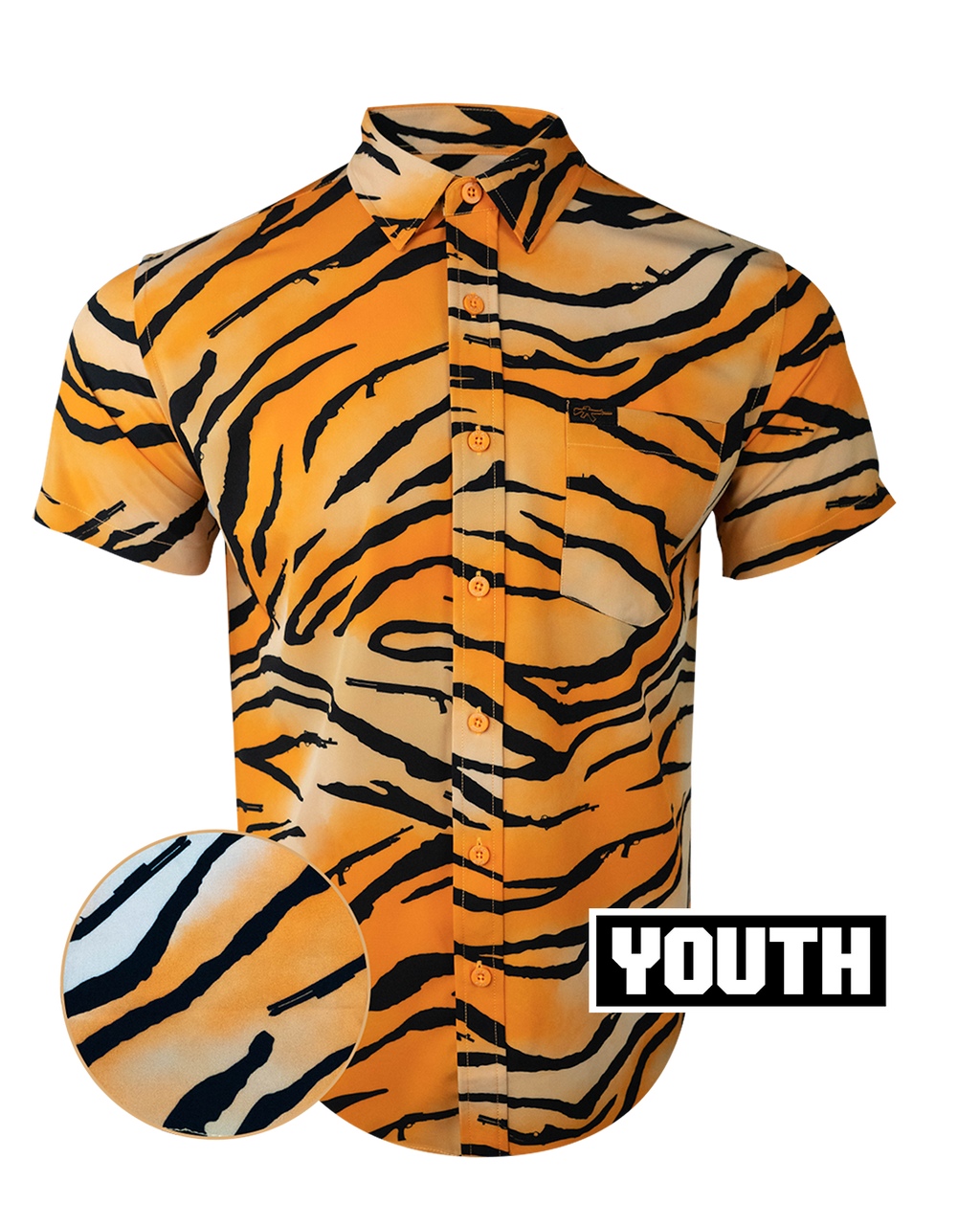 Retro - Youth Button Down - Tiger