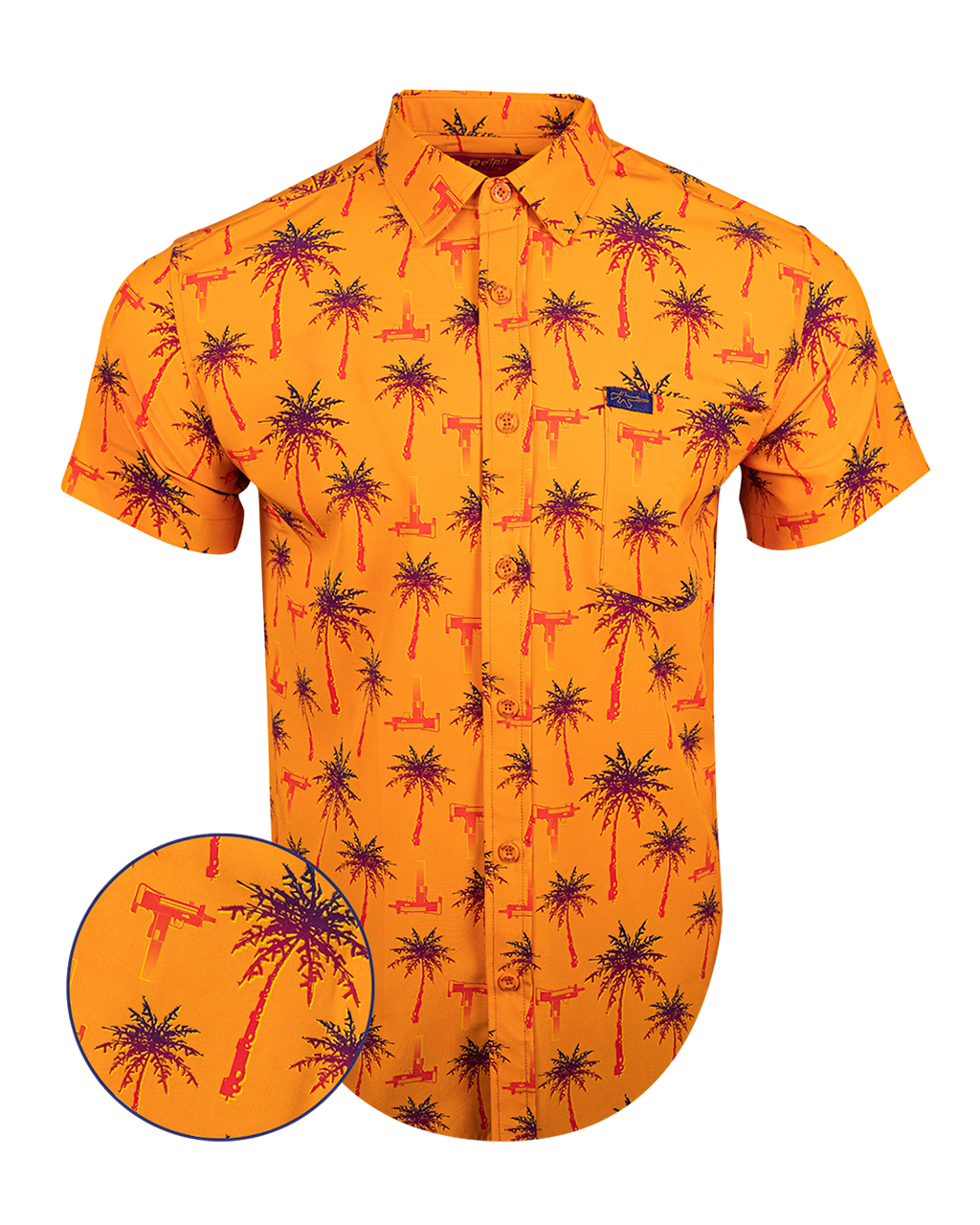 Retro Trigger Happy Sunset Short-Sleeve Button Down – Retro