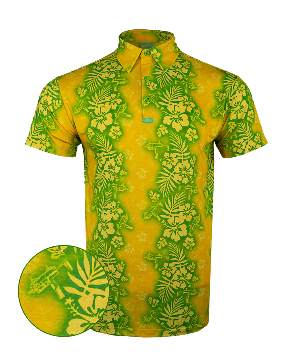 Retro - Men's Polo Shirt - Tropic Aloha Yellow