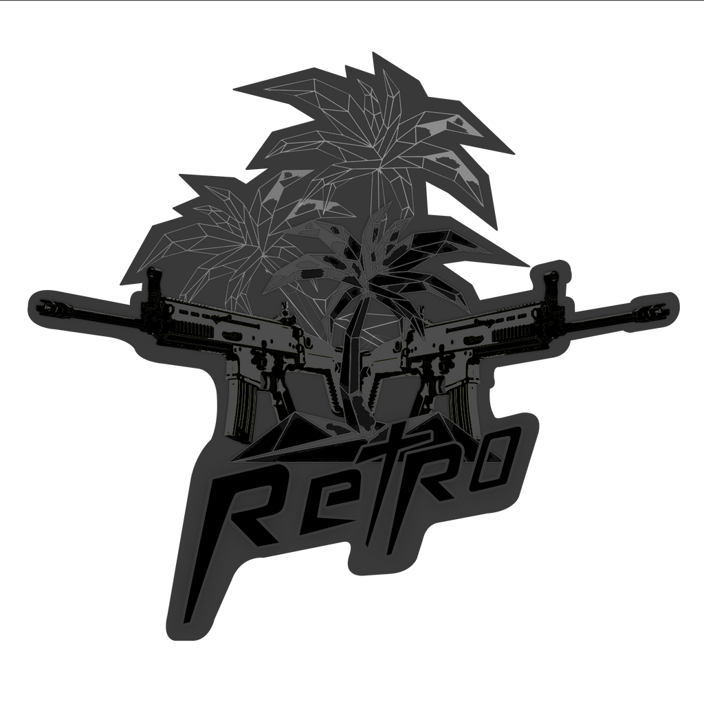 Palm Black/Gray Sticker – Retro